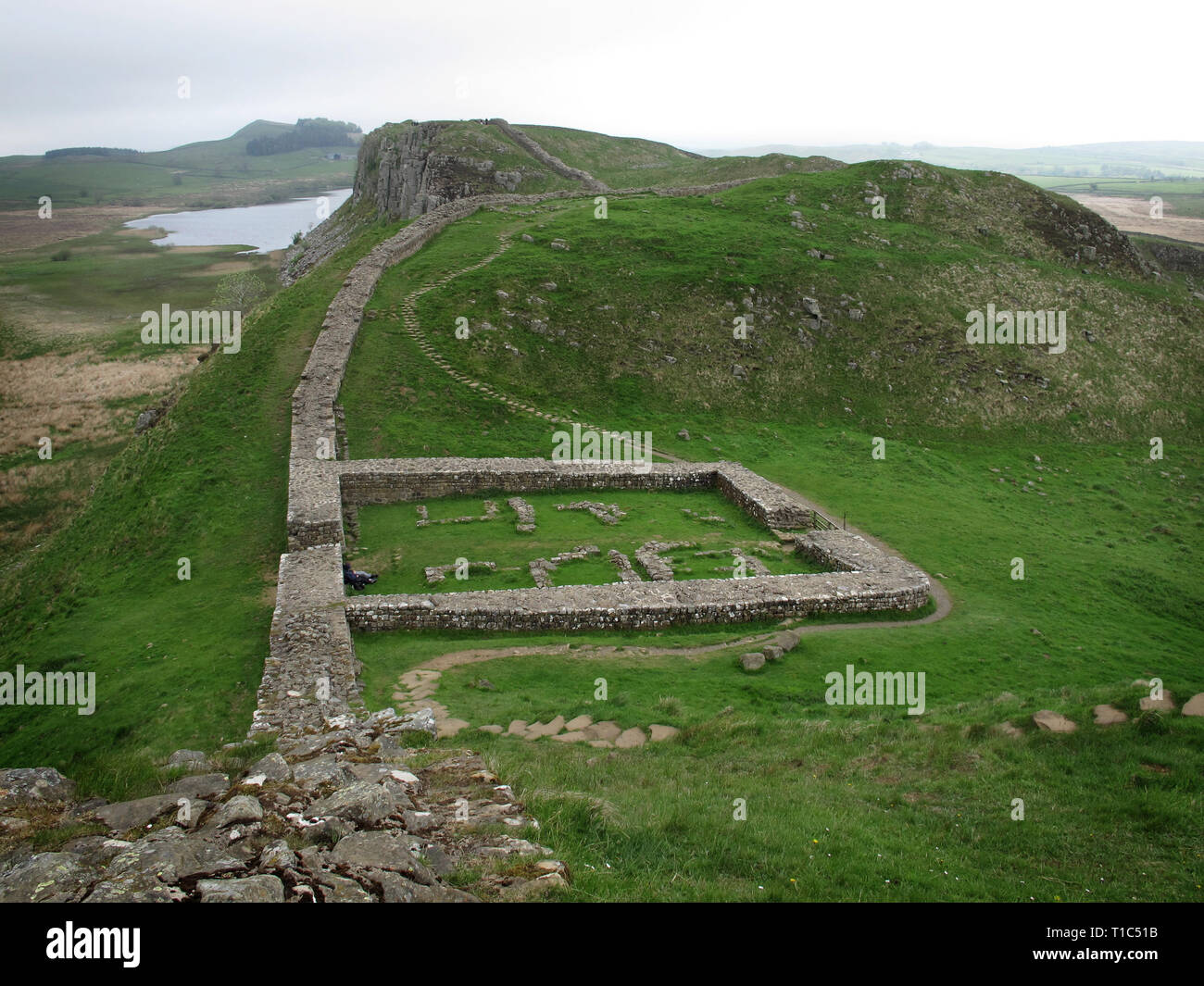 Hadrian's Wall, The remains of Castle Nick, Milecastle 39, near Steel ...