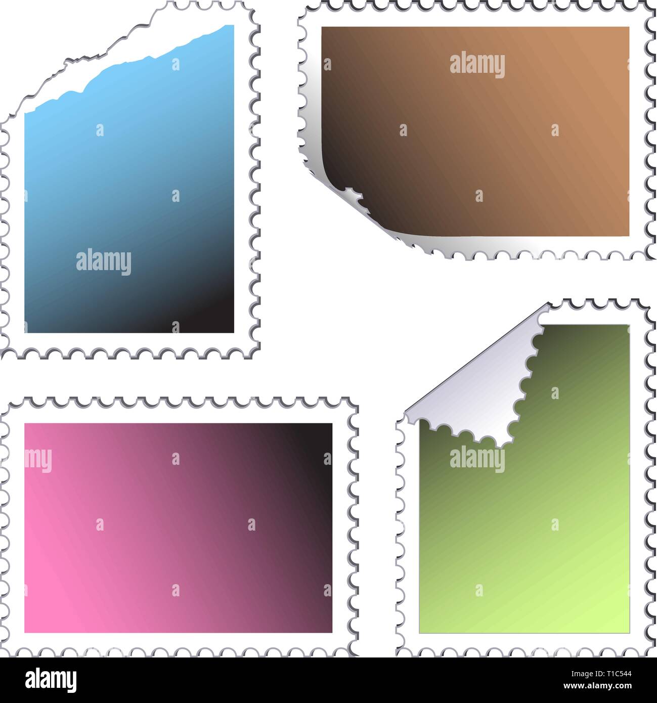 set of empty post stamps on a white background Stock Vector Image & Art ...