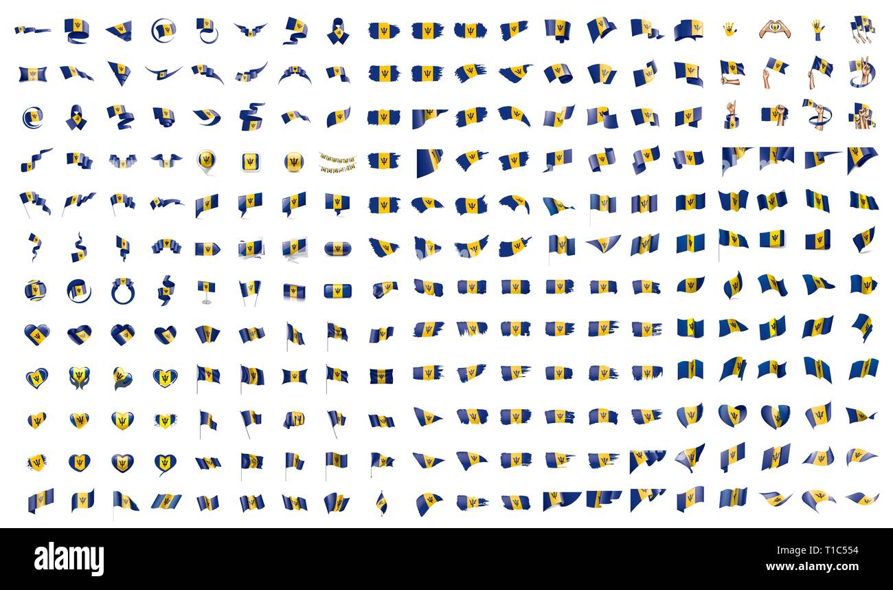 very big collection of vector flags of the Barbados Stock Vector Image ...
