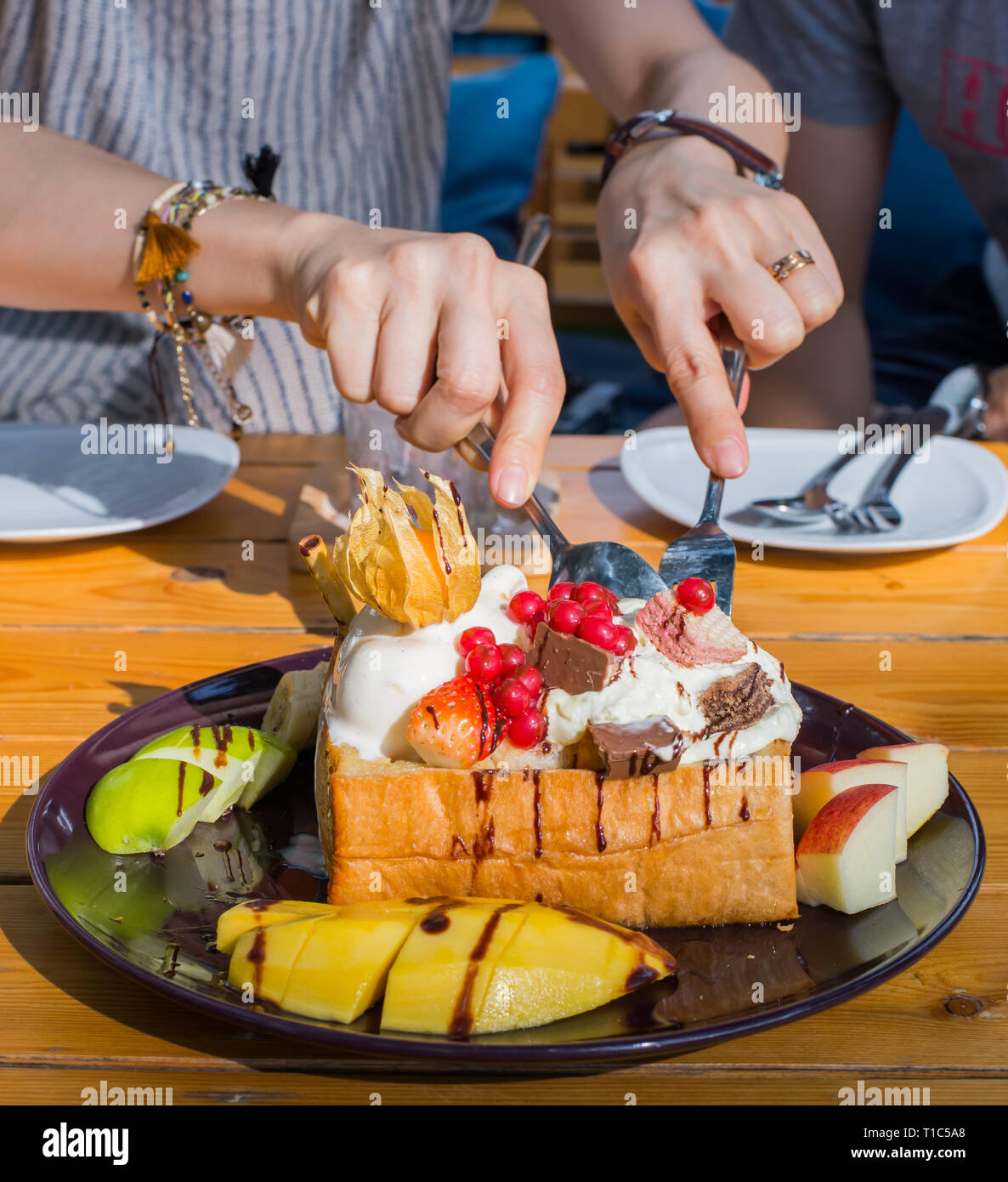 Fat People Eating Cake Overweight Woman Eats Sweet Cake, Obesity Stock
