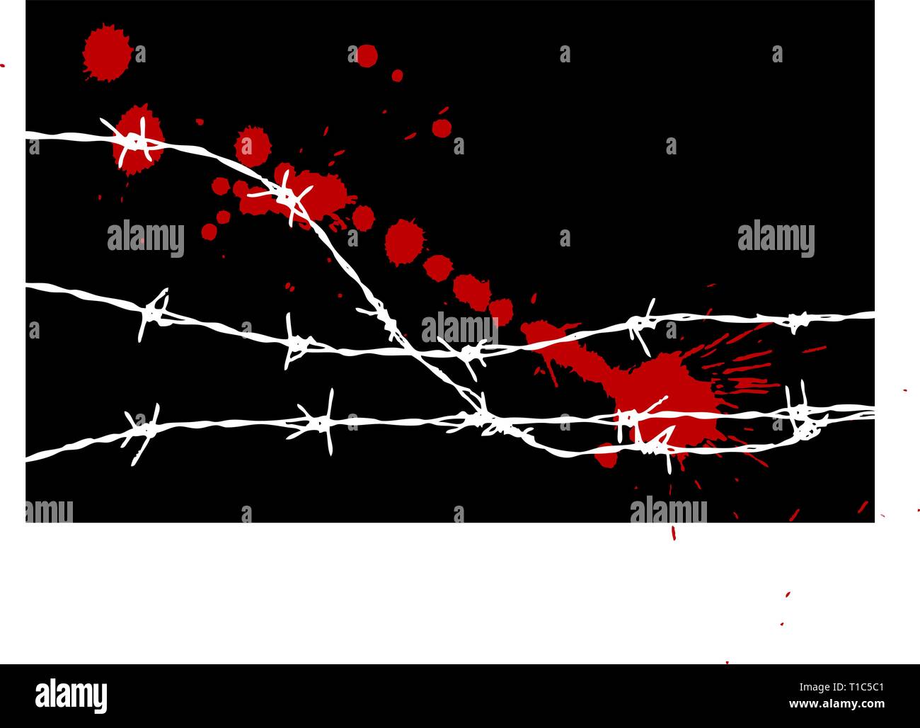 barbed wire silhouette with some spots Stock Vector Image & Art - Alamy
