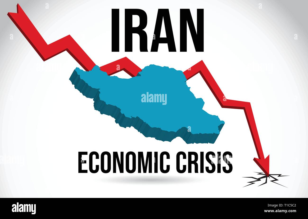Iran Map Financial Crisis Economic Collapse Market Crash Global ...