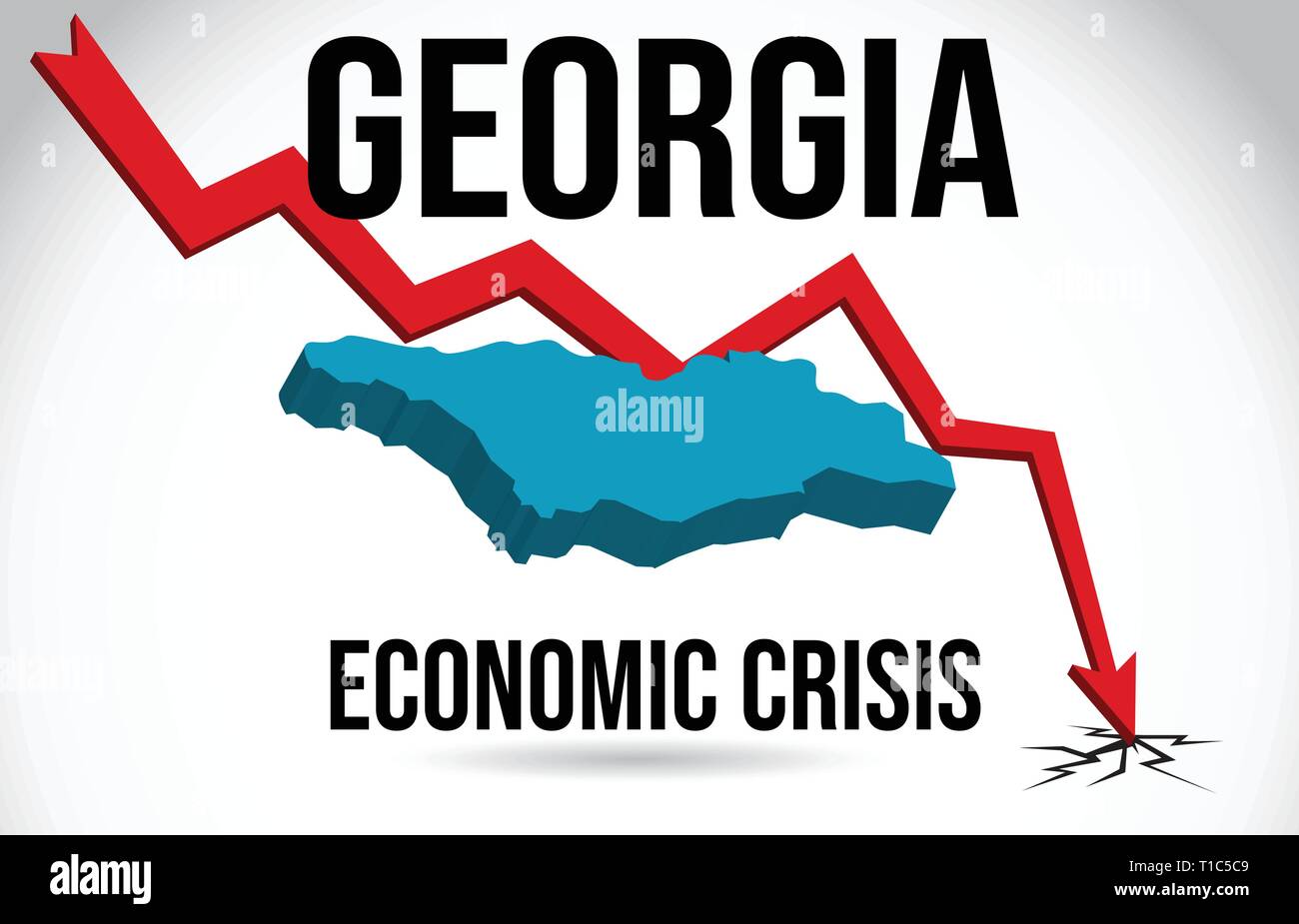 Georgia Map Financial Crisis Economic Collapse Market Crash Global ...