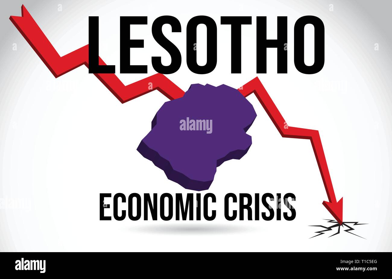 Lesotho Map Financial Crisis Economic Collapse Market Crash Global ...
