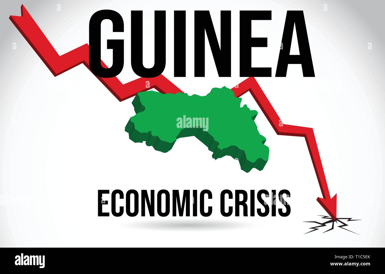 Guinea Map Financial Crisis Economic Collapse Market Crash Global ...