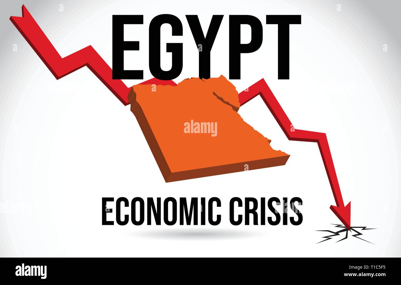 Egypt Map Financial Crisis Economic Collapse Market Crash Global ...