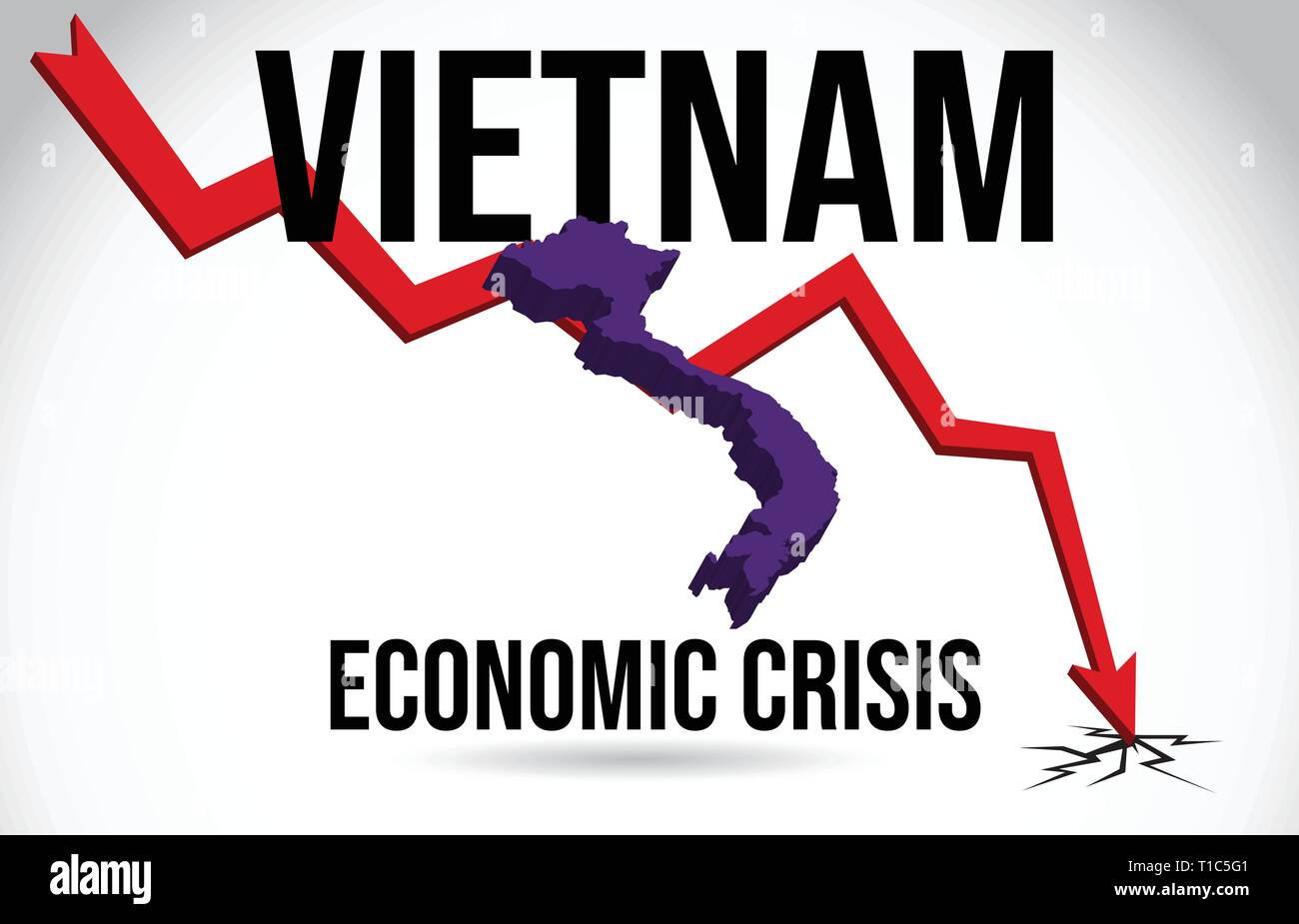 Vietnam Map Financial Crisis Economic Collapse Market Crash Global ...