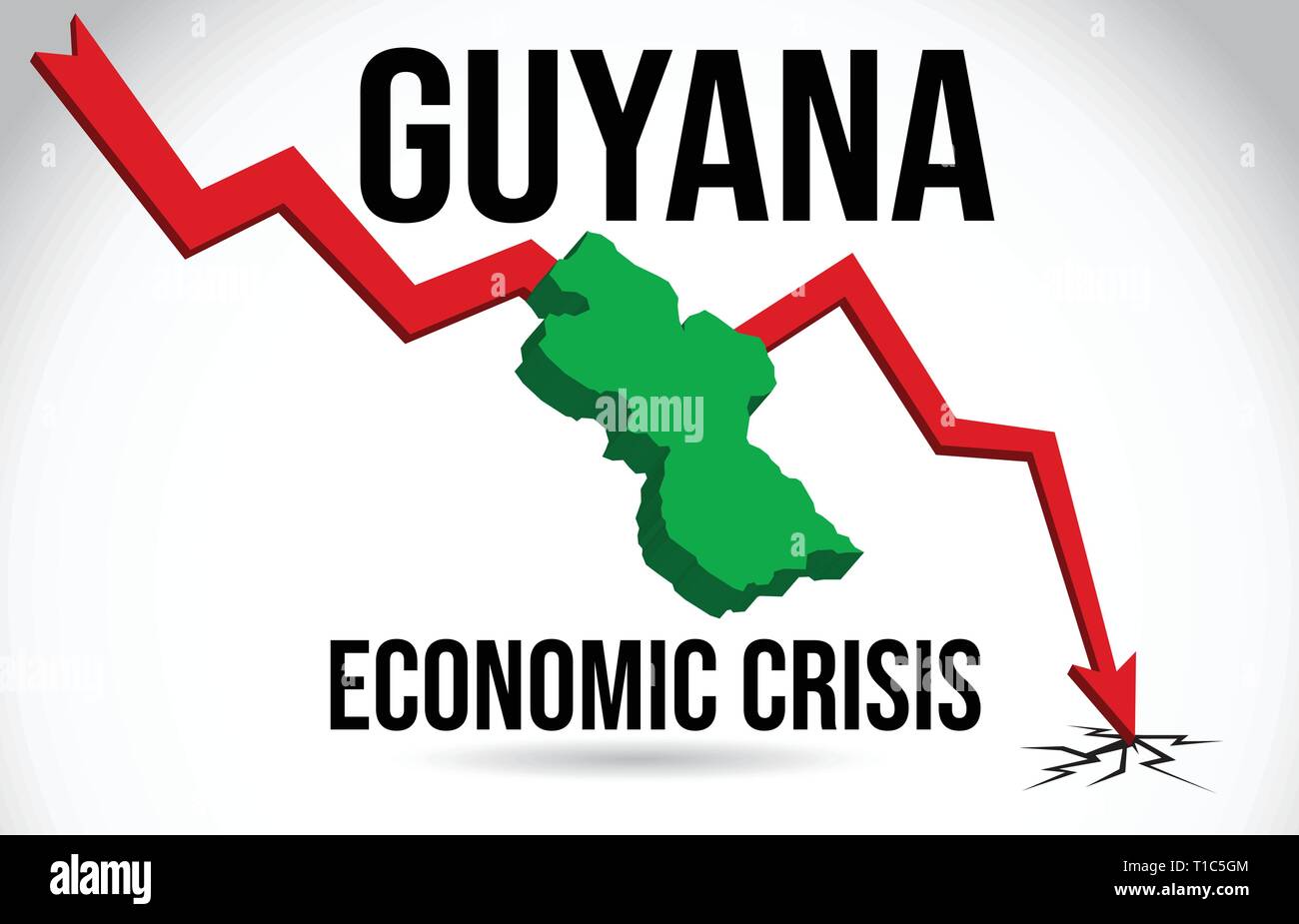 Guyana Map Financial Crisis Economic Collapse Market Crash Global ...