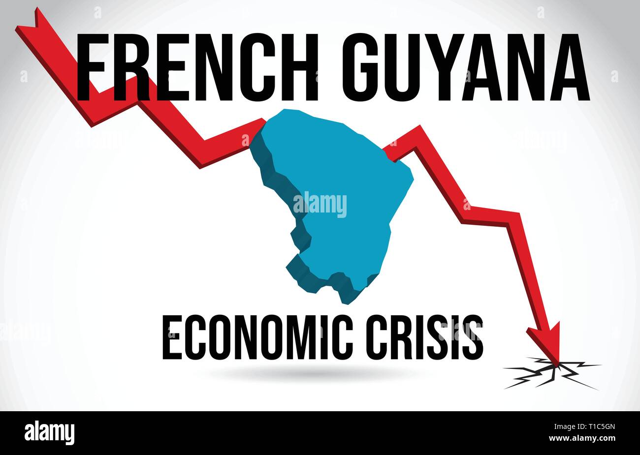 French Guyana Map Financial Crisis Economic Collapse Market Crash ...