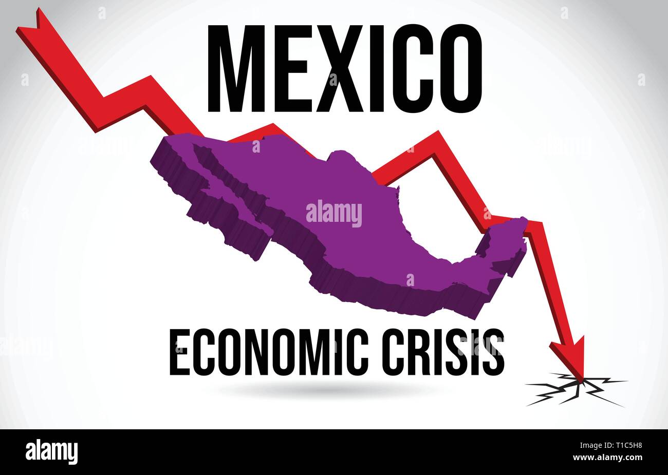 Mexico Map Financial Crisis Economic Collapse Market Crash Global ...