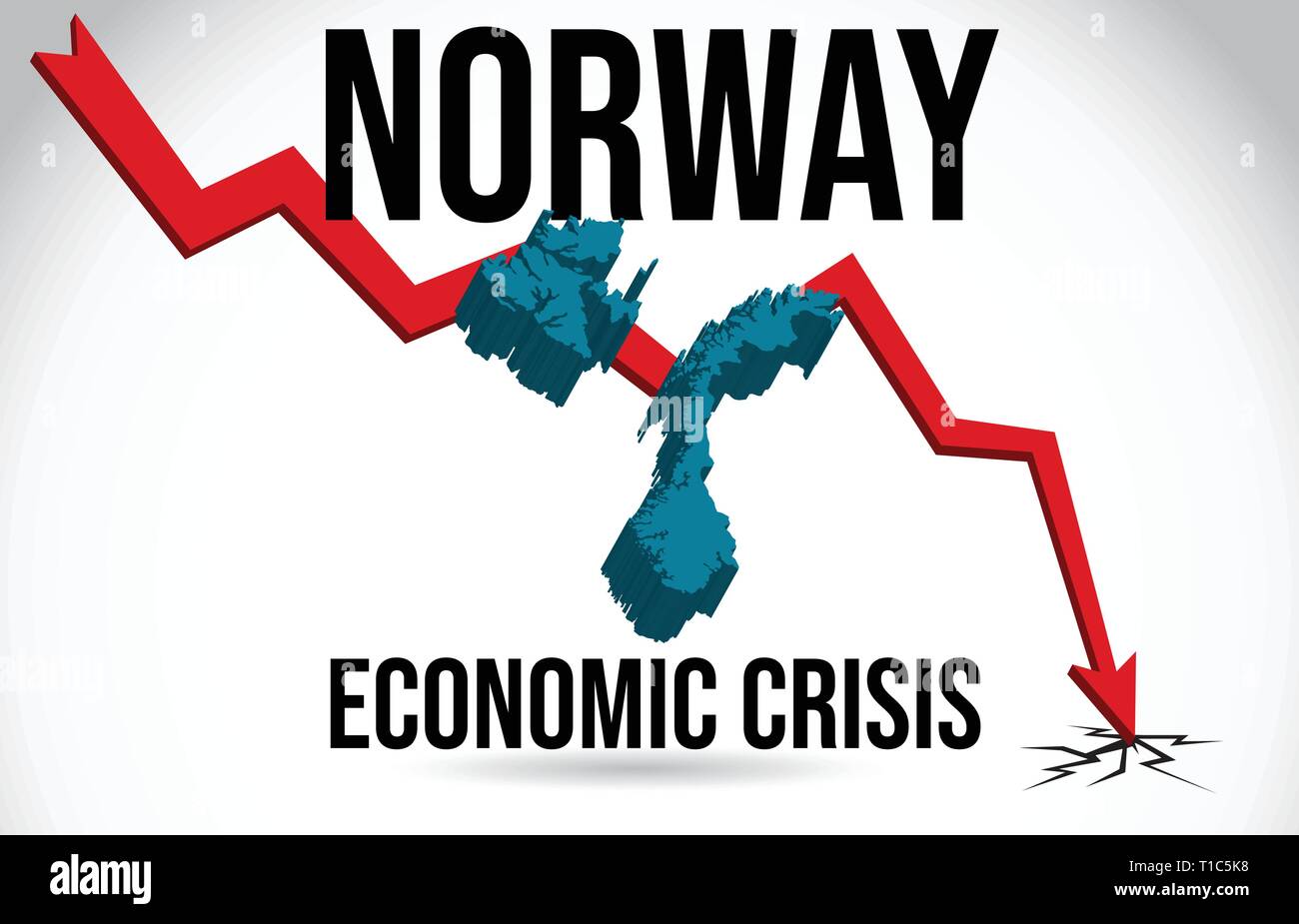 Norway Map Financial Crisis Economic Collapse Market Crash Global ...
