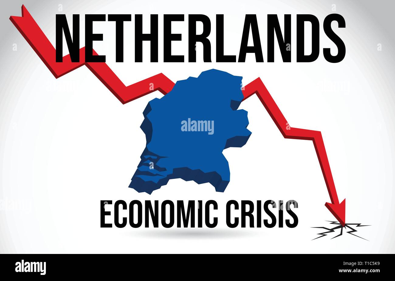 Netherlands Map Financial Crisis Economic Collapse Market Crash Global ...
