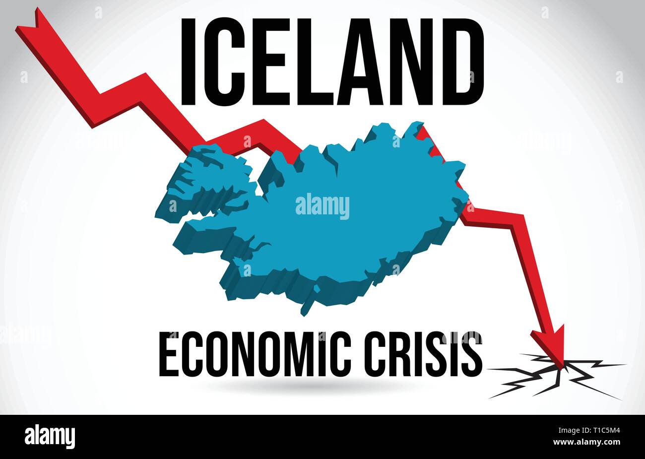 Iceland Map Financial Crisis Economic Collapse Market Crash Global ...