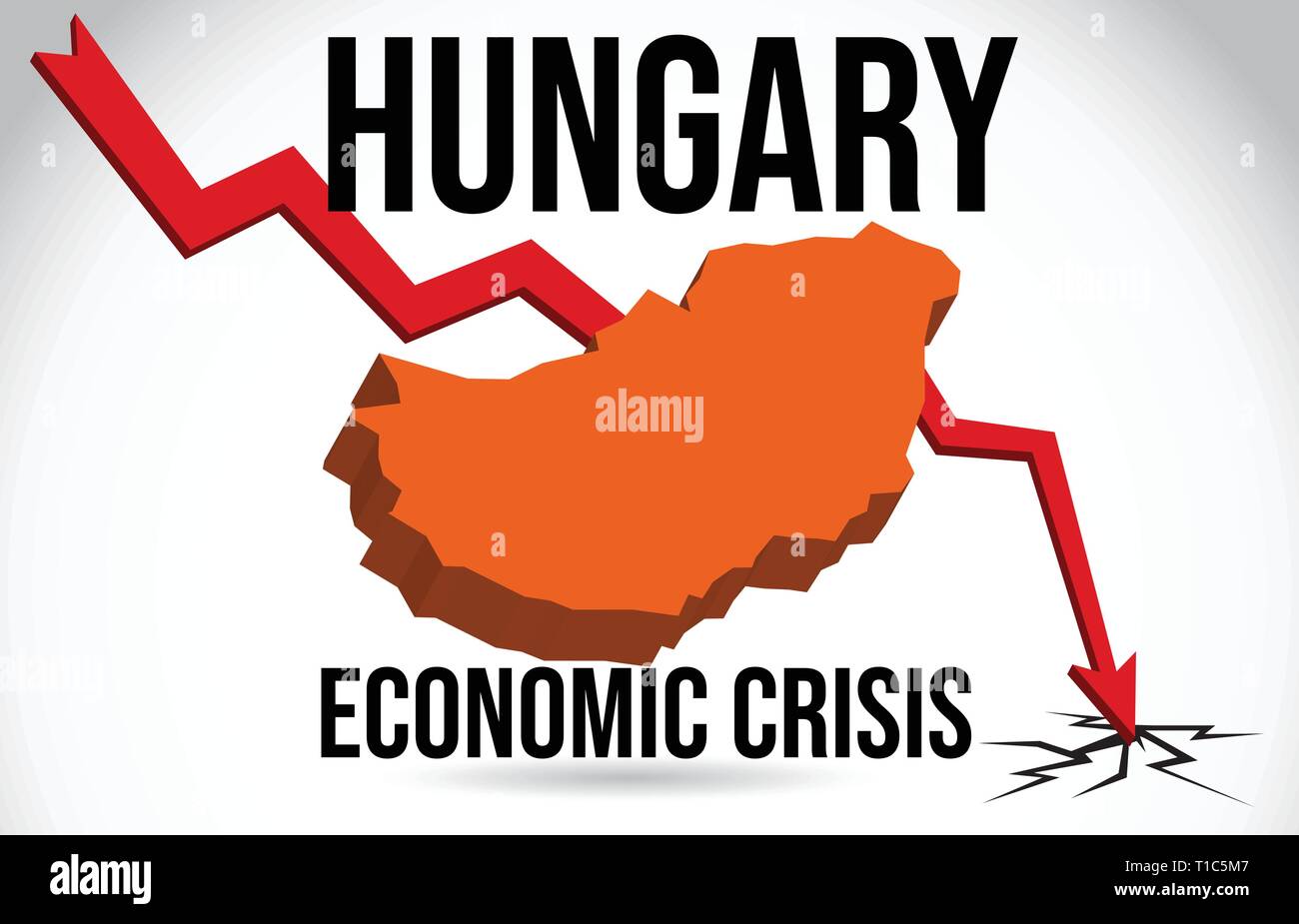 Hungary Map Financial Crisis Economic Collapse Market Crash Global ...