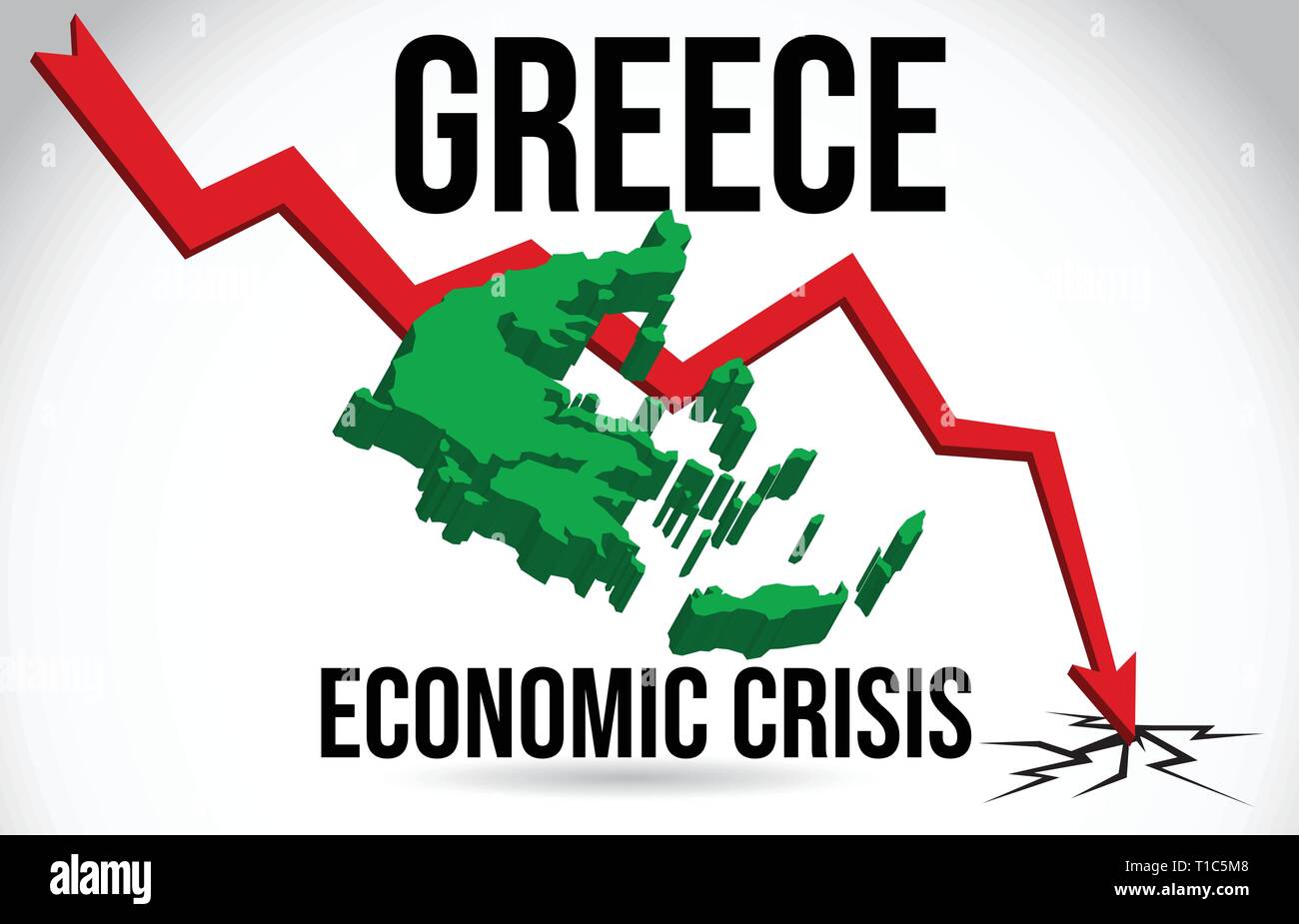 Greece Map Financial Crisis Economic Collapse Market Crash Global ...