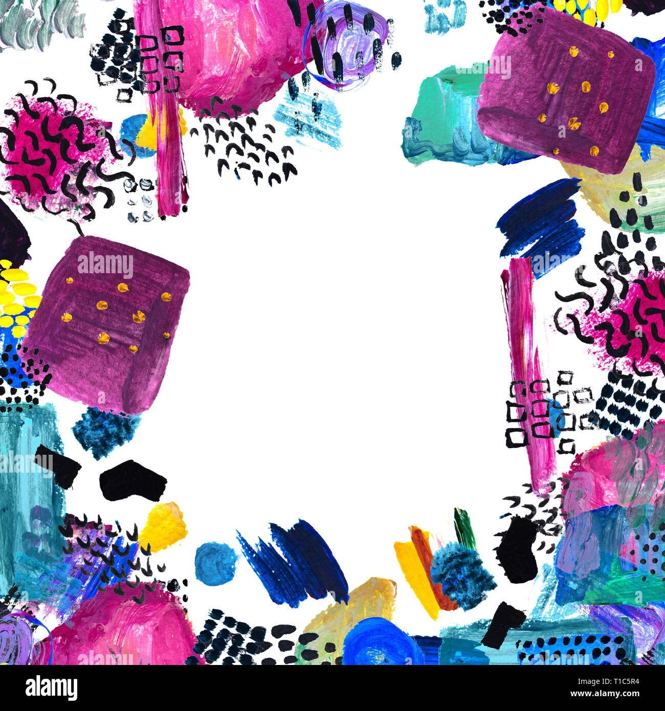 Hand drawn border and place for your text Stock Photo - Alamy