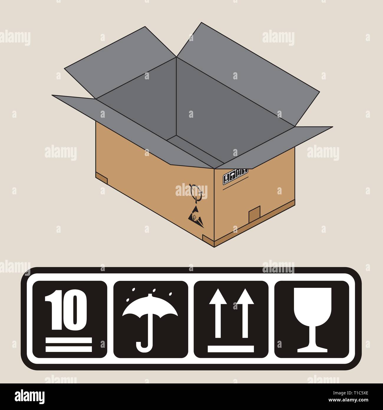 Fragile or packaging symbols Stock Vector Image & Art - Alamy