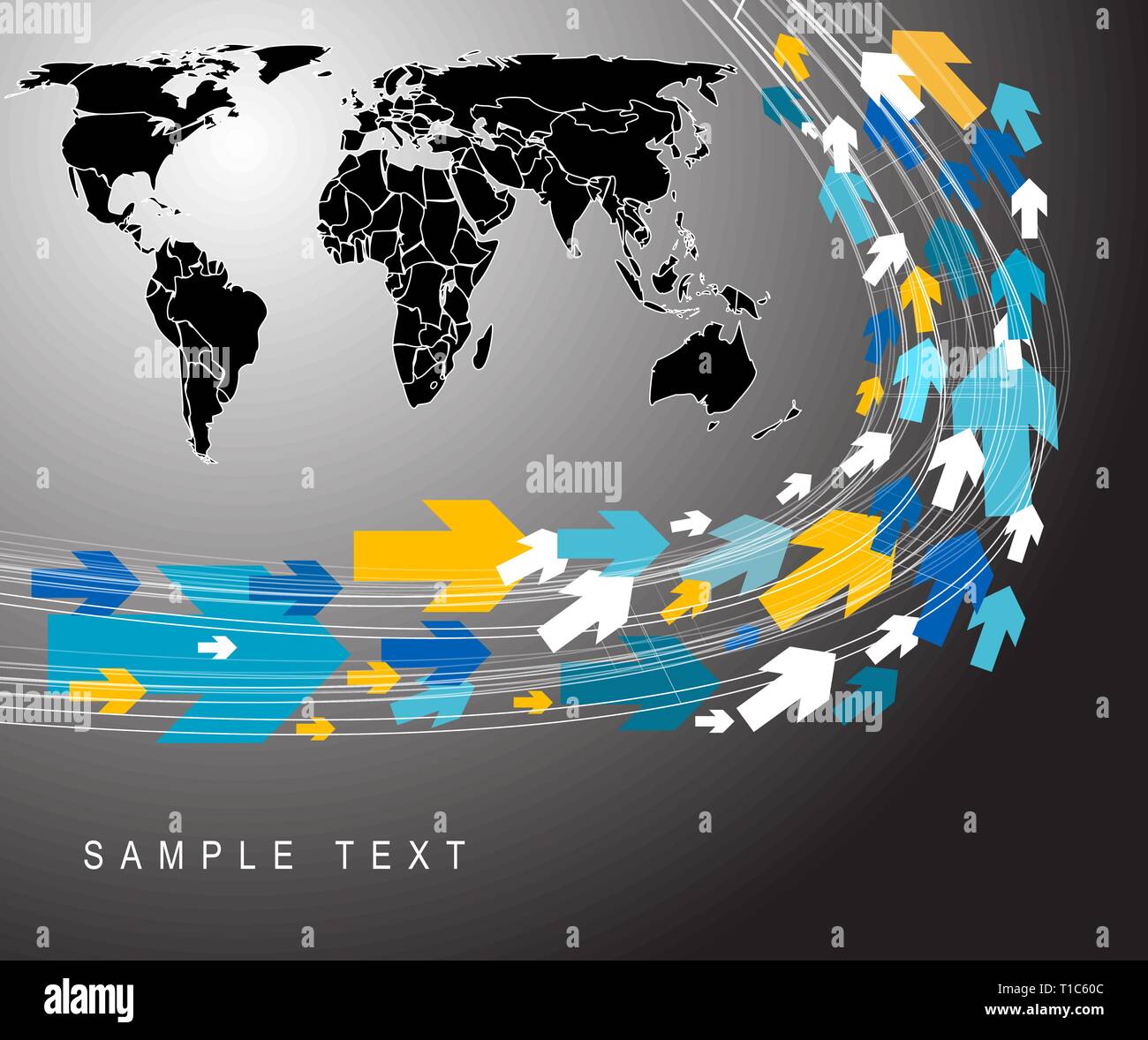 Technical background with world map Stock Vector Image & Art - Alamy