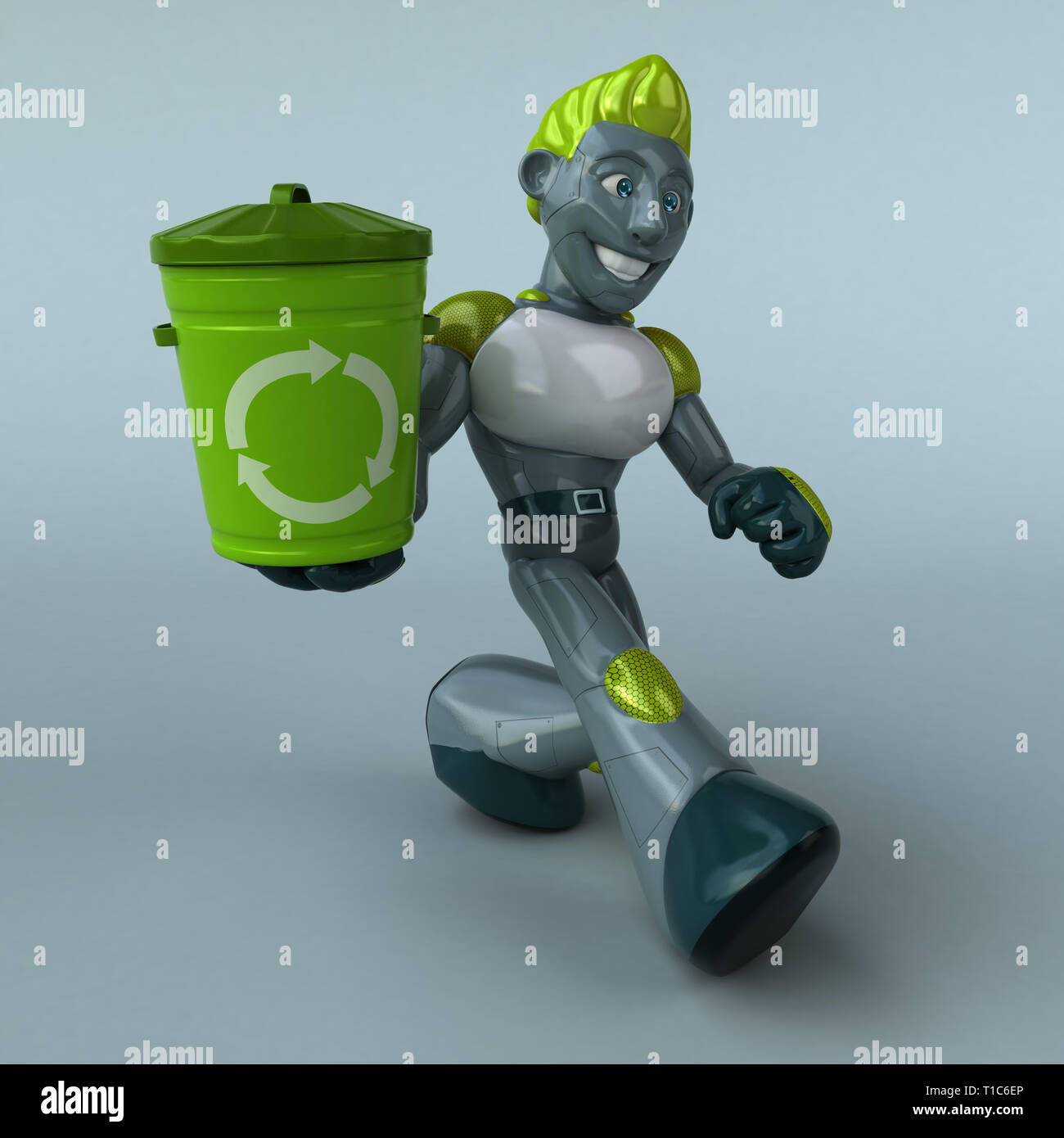 Green Robot - 3D Illustration Stock Photo - Alamy