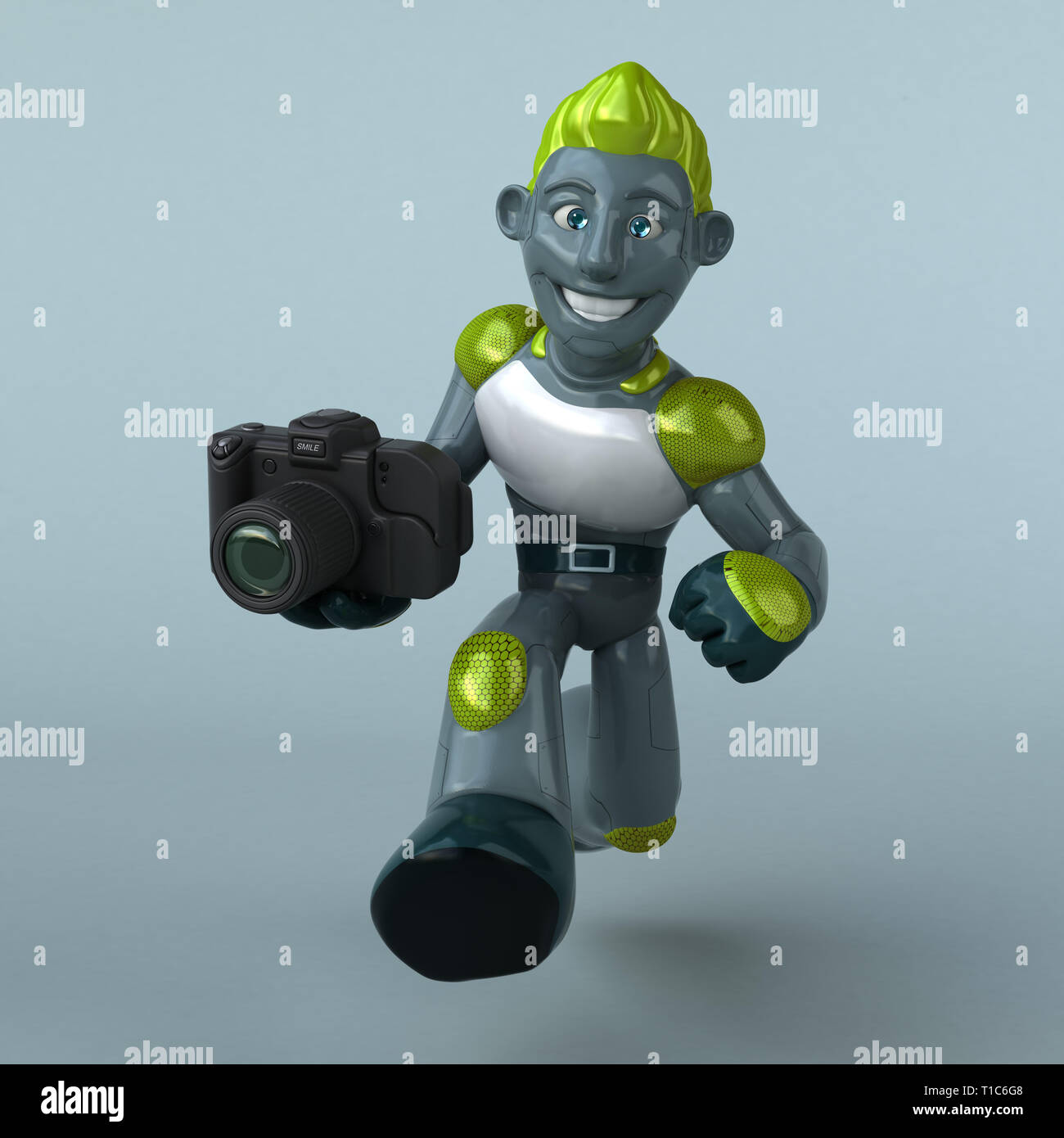 Green Robot - 3D Illustration Stock Photo - Alamy