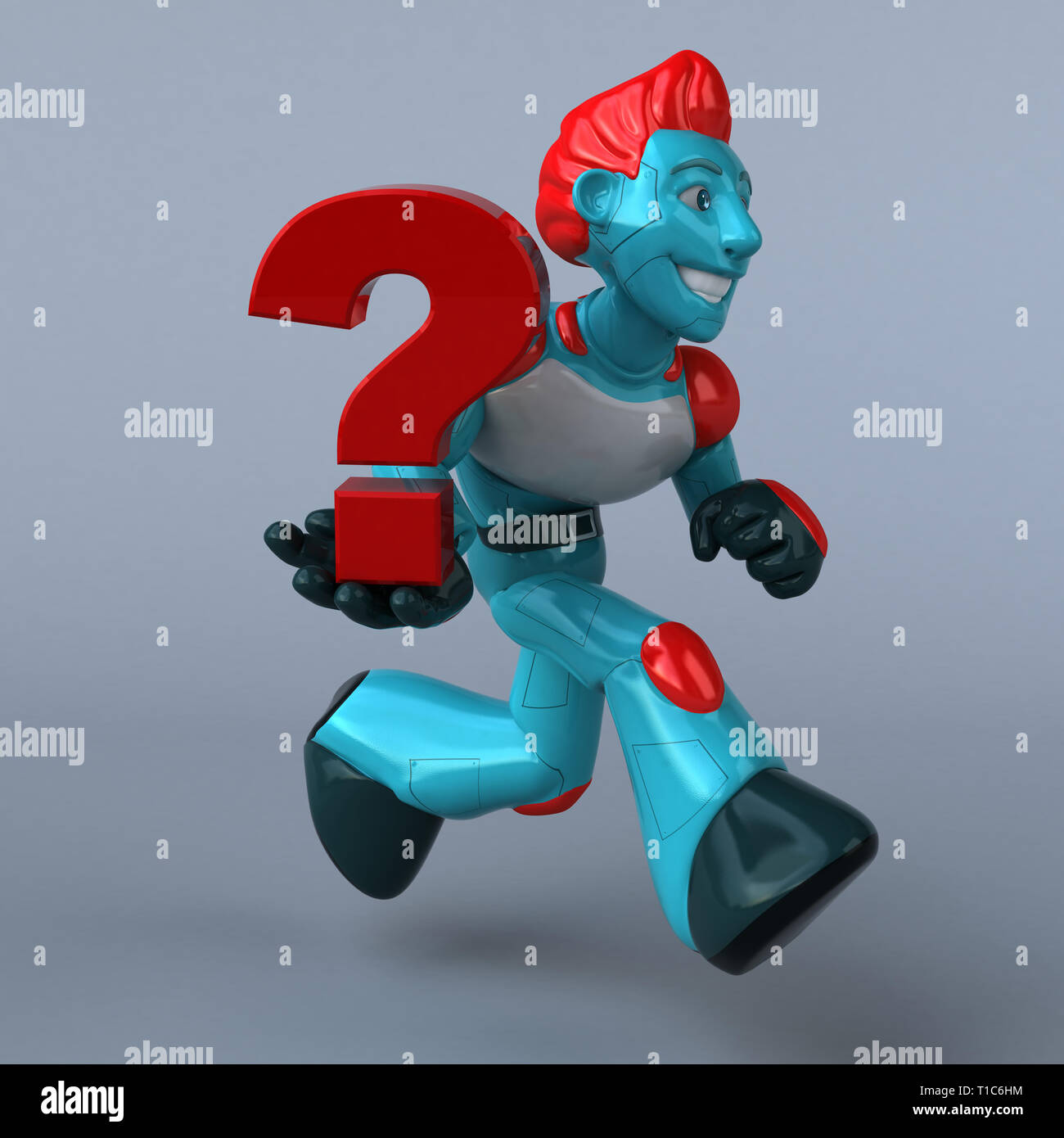 Red Robot - 3D Illustration Stock Photo - Alamy