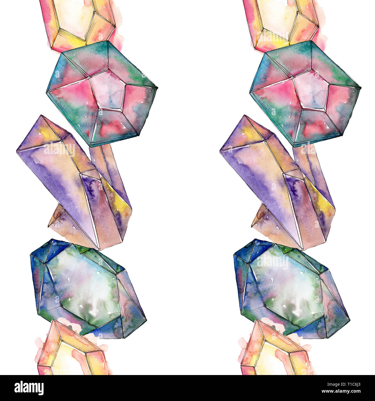Mineral Crystal Patterns Colorful Diamond Rock Jewelry Mineral