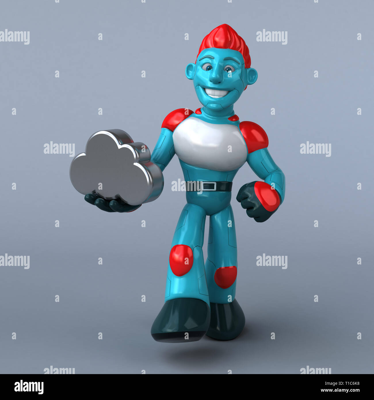 Red Robot - 3D Illustration Stock Photo - Alamy