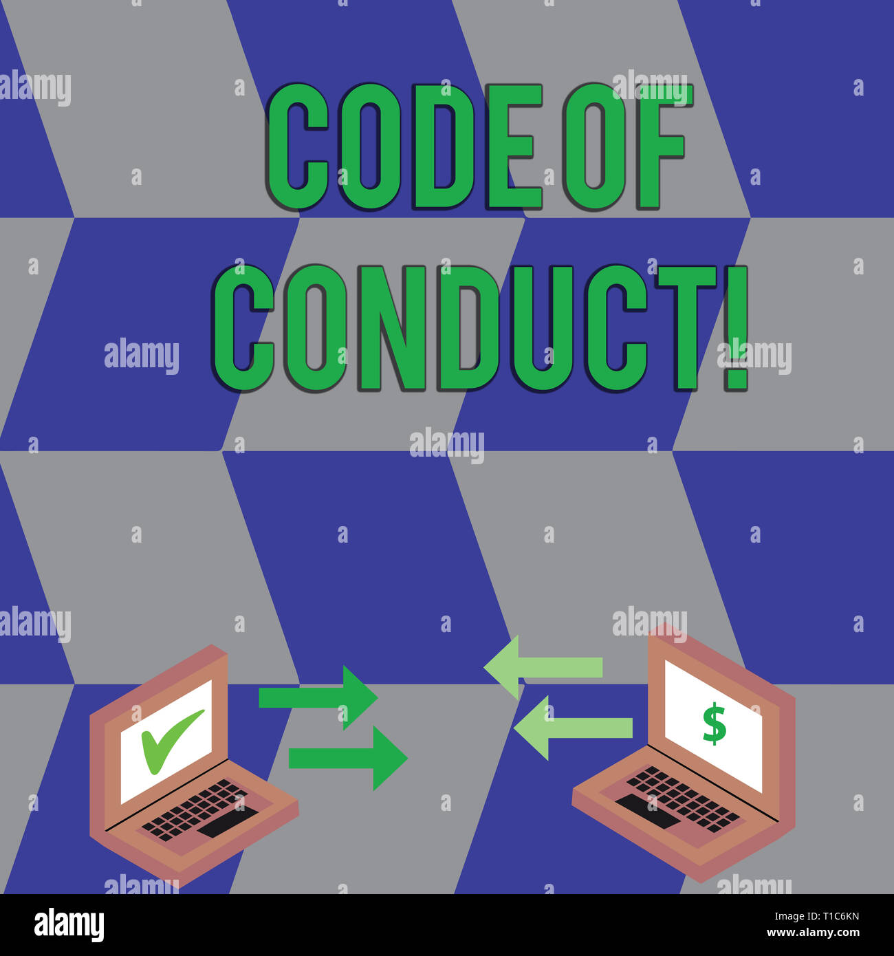 Text sign showing Code Of Conduct. Business photo text Follow ...