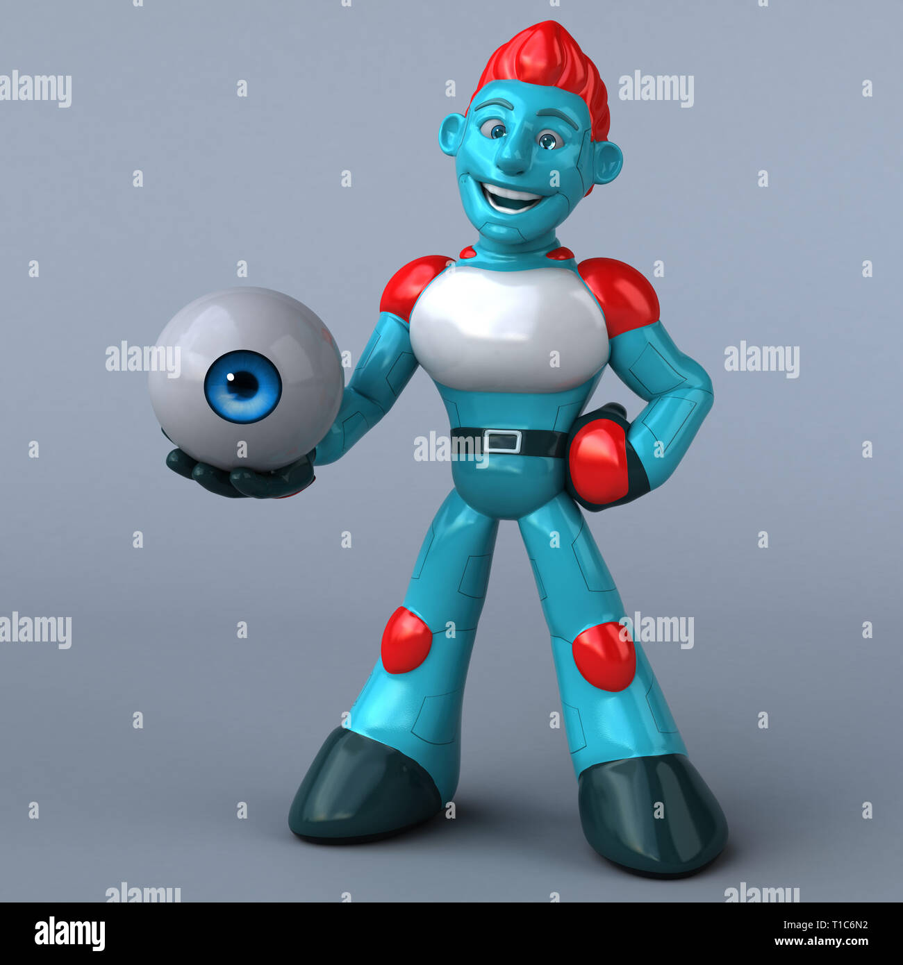 Red Robot - 3D Illustration Stock Photo - Alamy