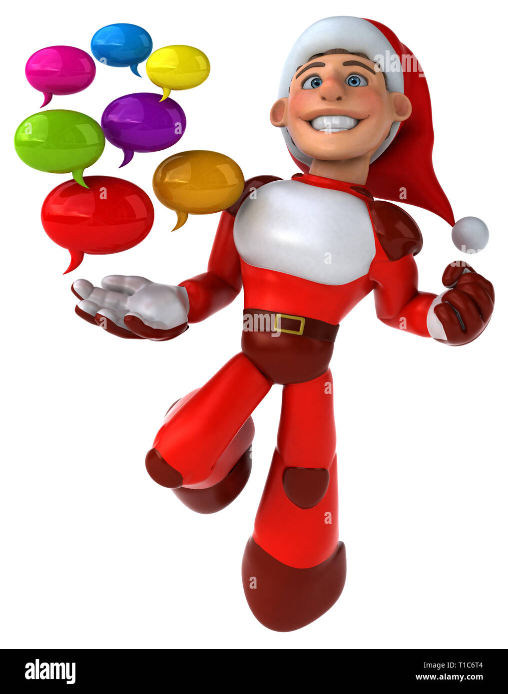 Fun Super Santa Claus - 3D Illustration Stock Photo - Alamy