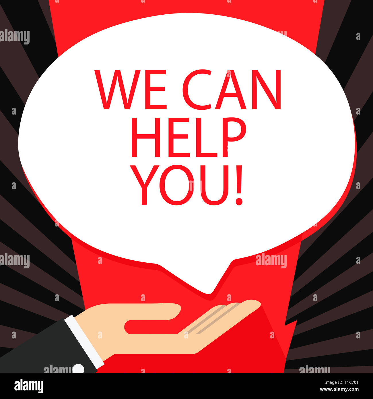 Word writing text We Can Help You. Business photo showcasing offering ...