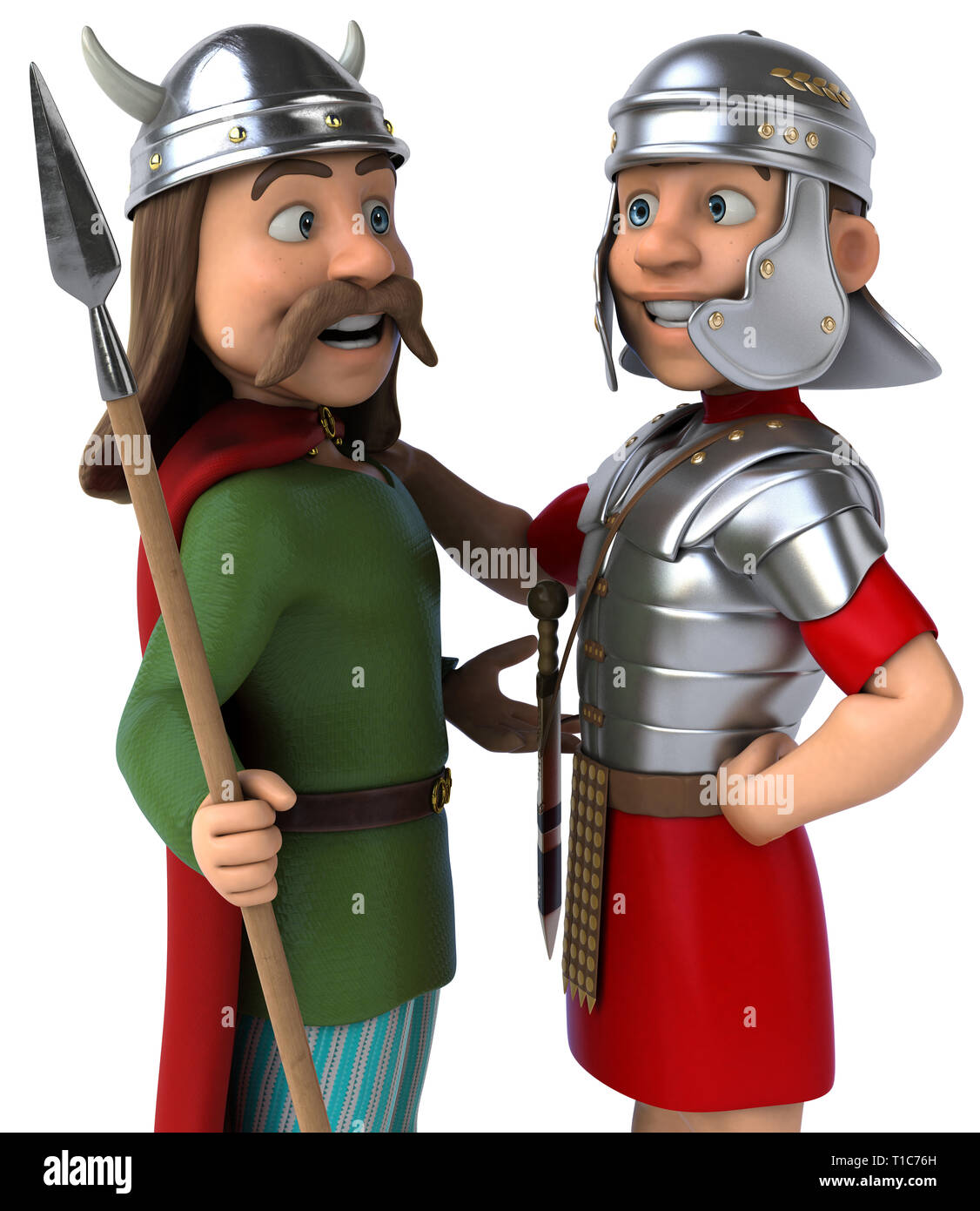 Roman and Gaul - 3D Illustration Stock Photo - Alamy