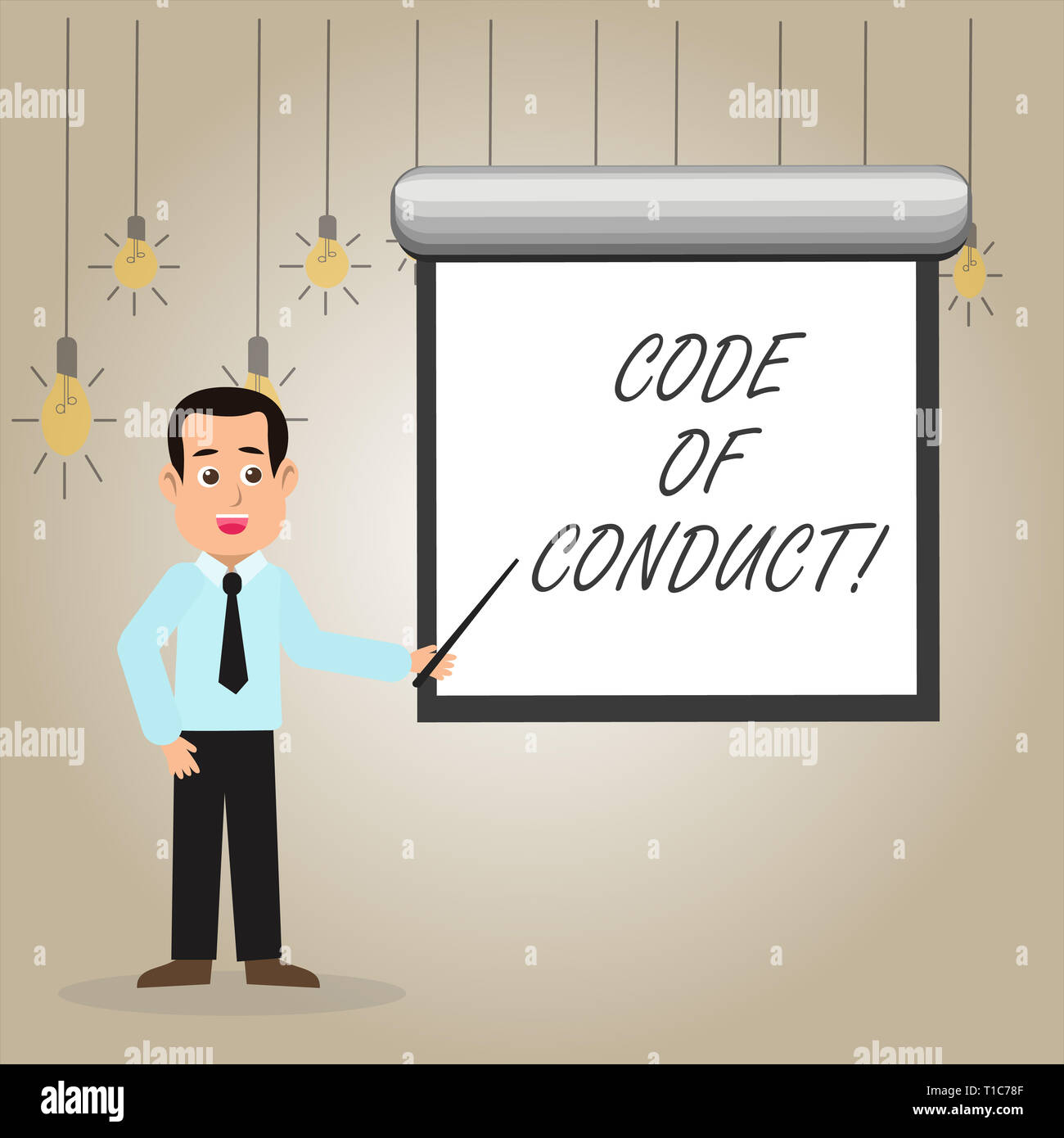 Writing note showing Code Of Conduct. Business concept for Follow ...