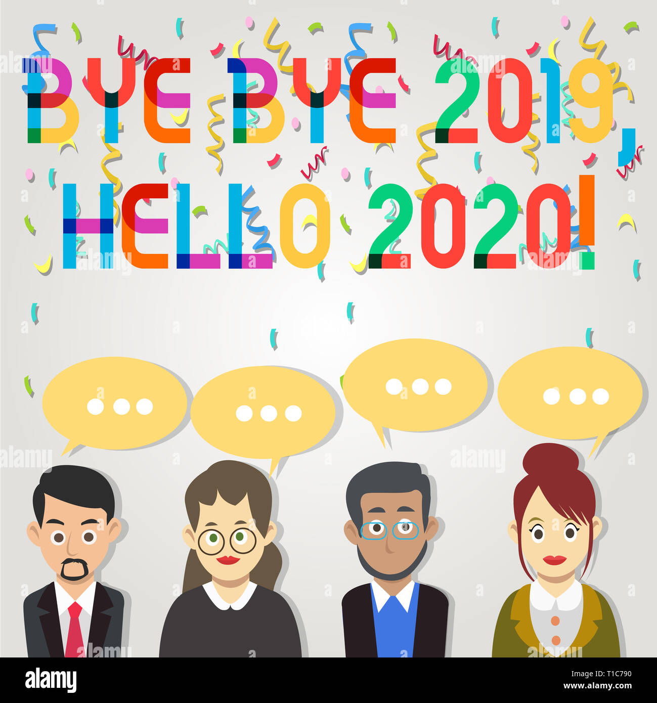 Text sign showing Bye Bye 2019 Hello 2020. Business photo showcasing ...