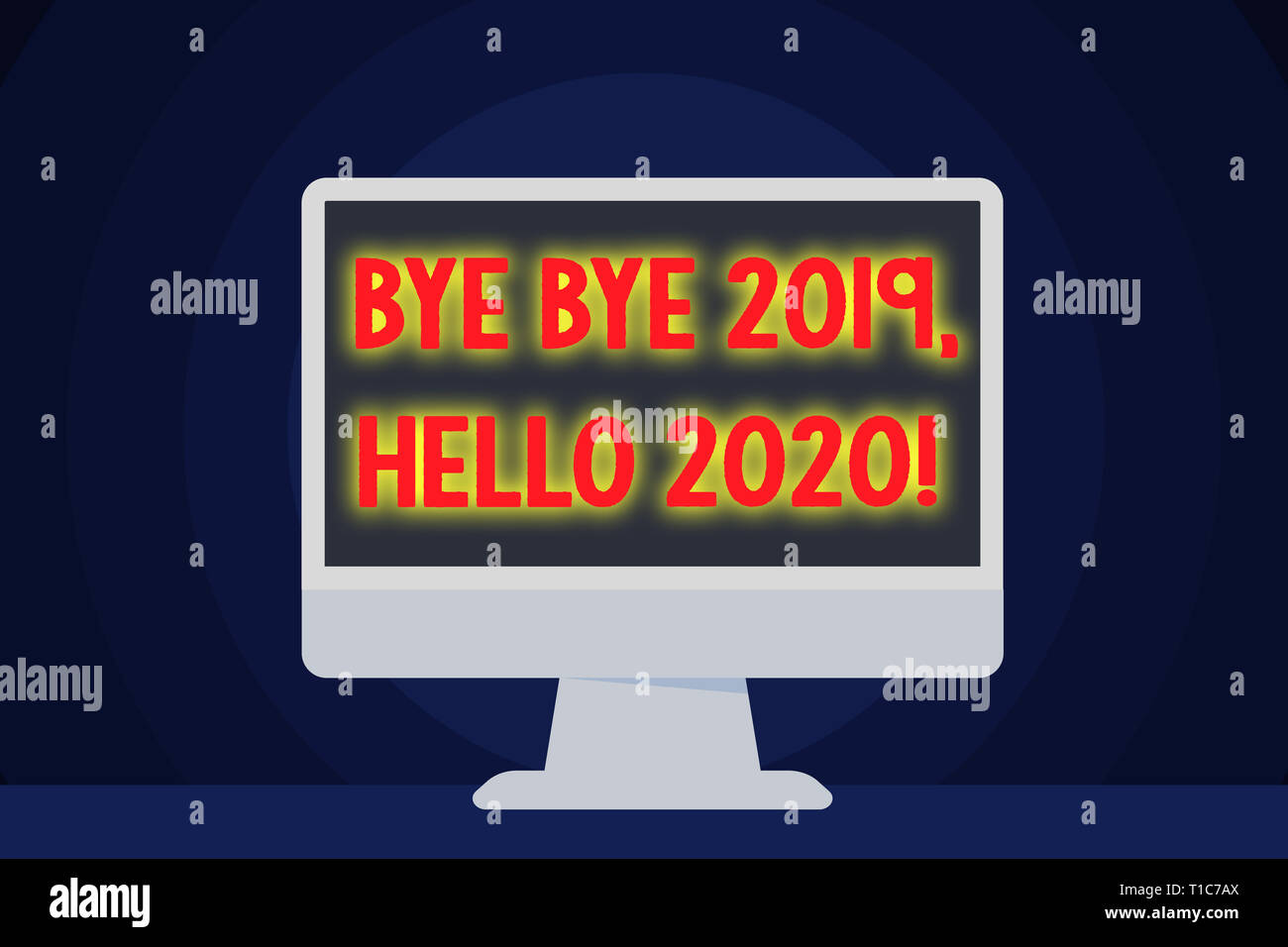 Text sign showing Bye Bye 2019 Hello 2020. Business photo text saying ...