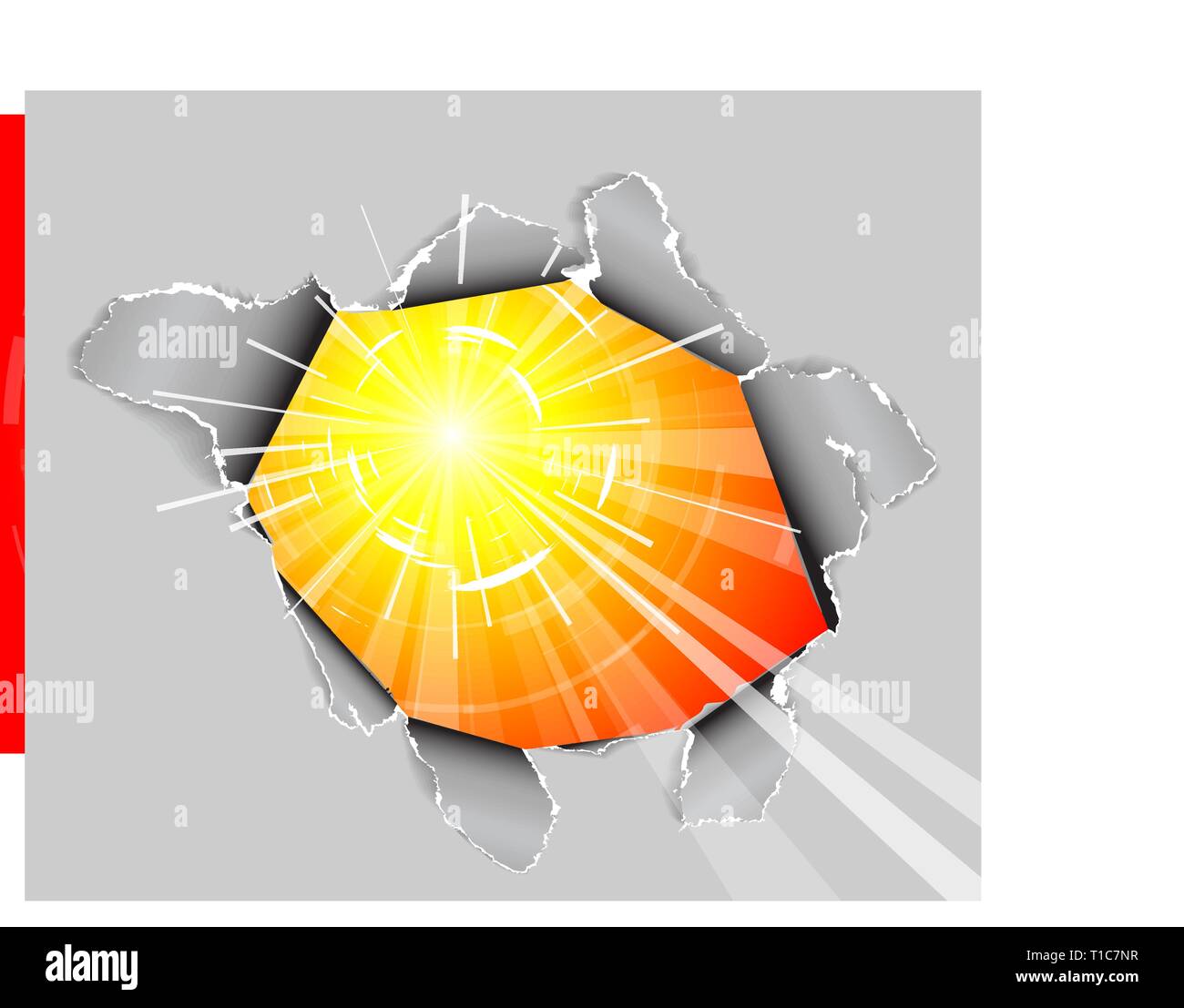 Hole in the sheet of paper - look into the sun Stock Vector Image & Art ...