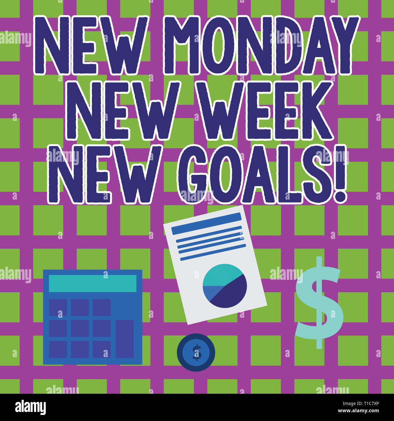 Word writing text New Monday New Week New Goals. Business photo showcasing goodbye weekend ...