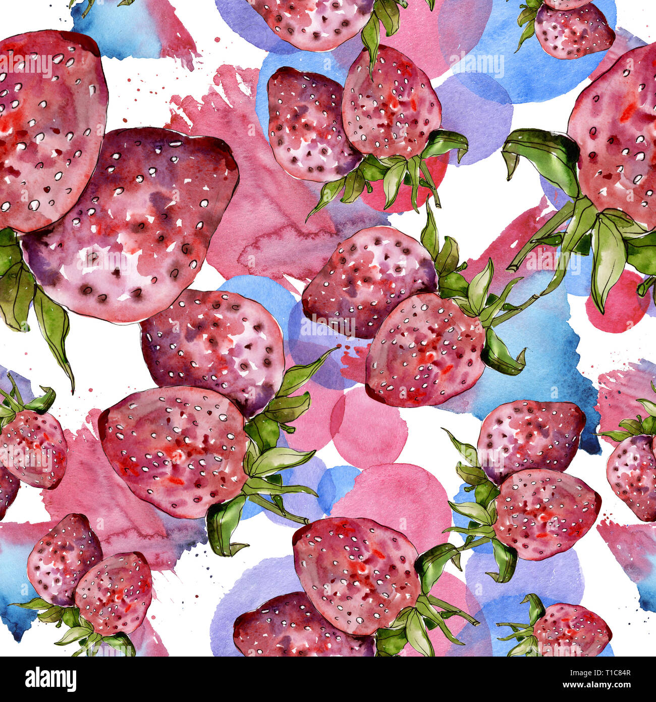 Strawberry healthy food in a watercolor style isolated. Watercolor ...