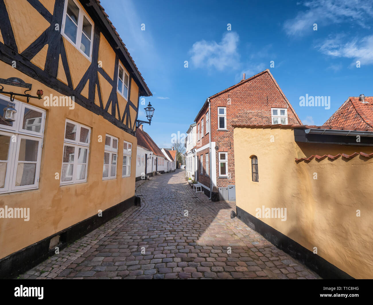 Cobbled streets in the medieval city Ribe, Denmark Stock Photo - Alamy