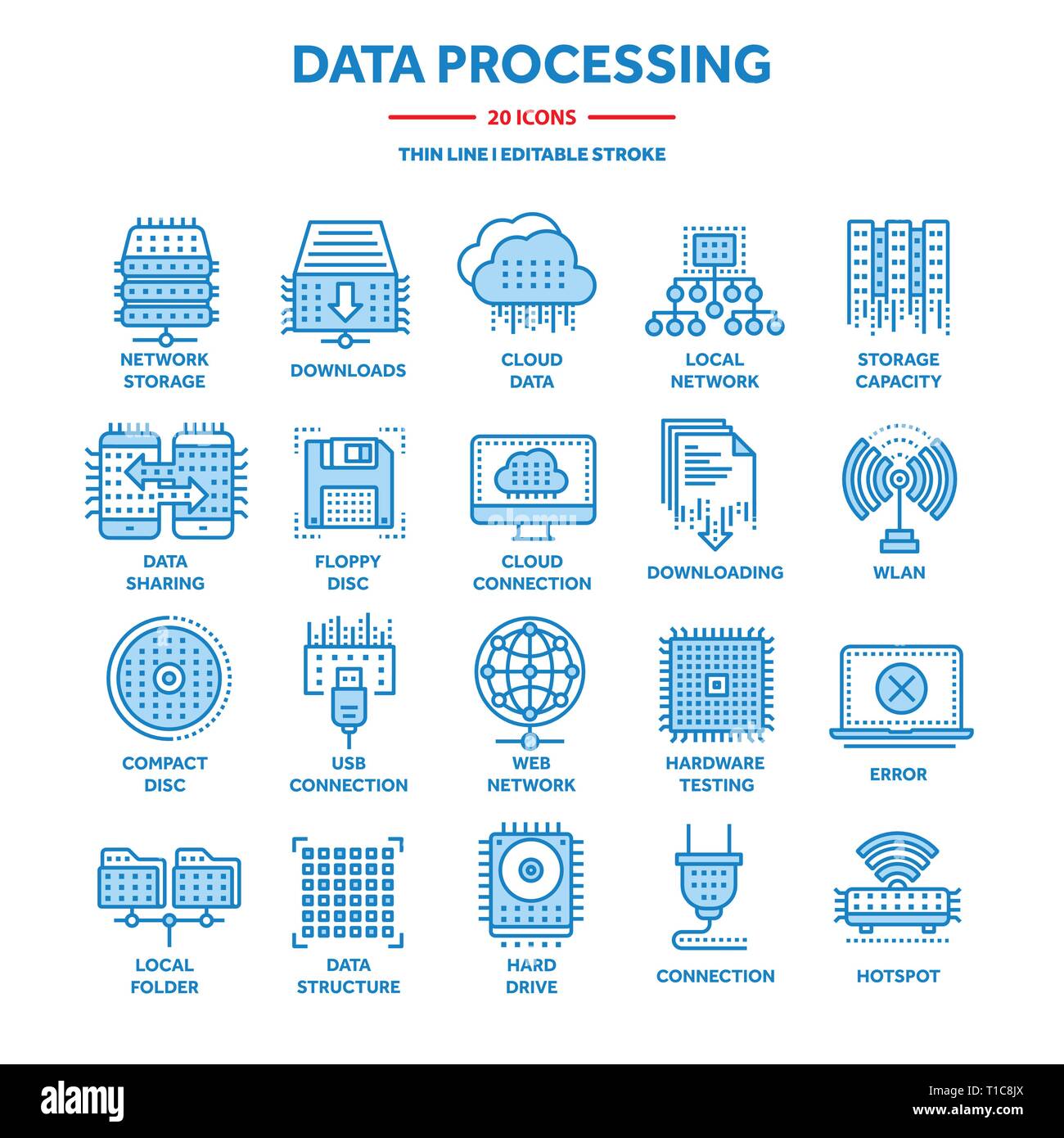 Cloud computing. Internet technology. Online services. Data processing, information security ...