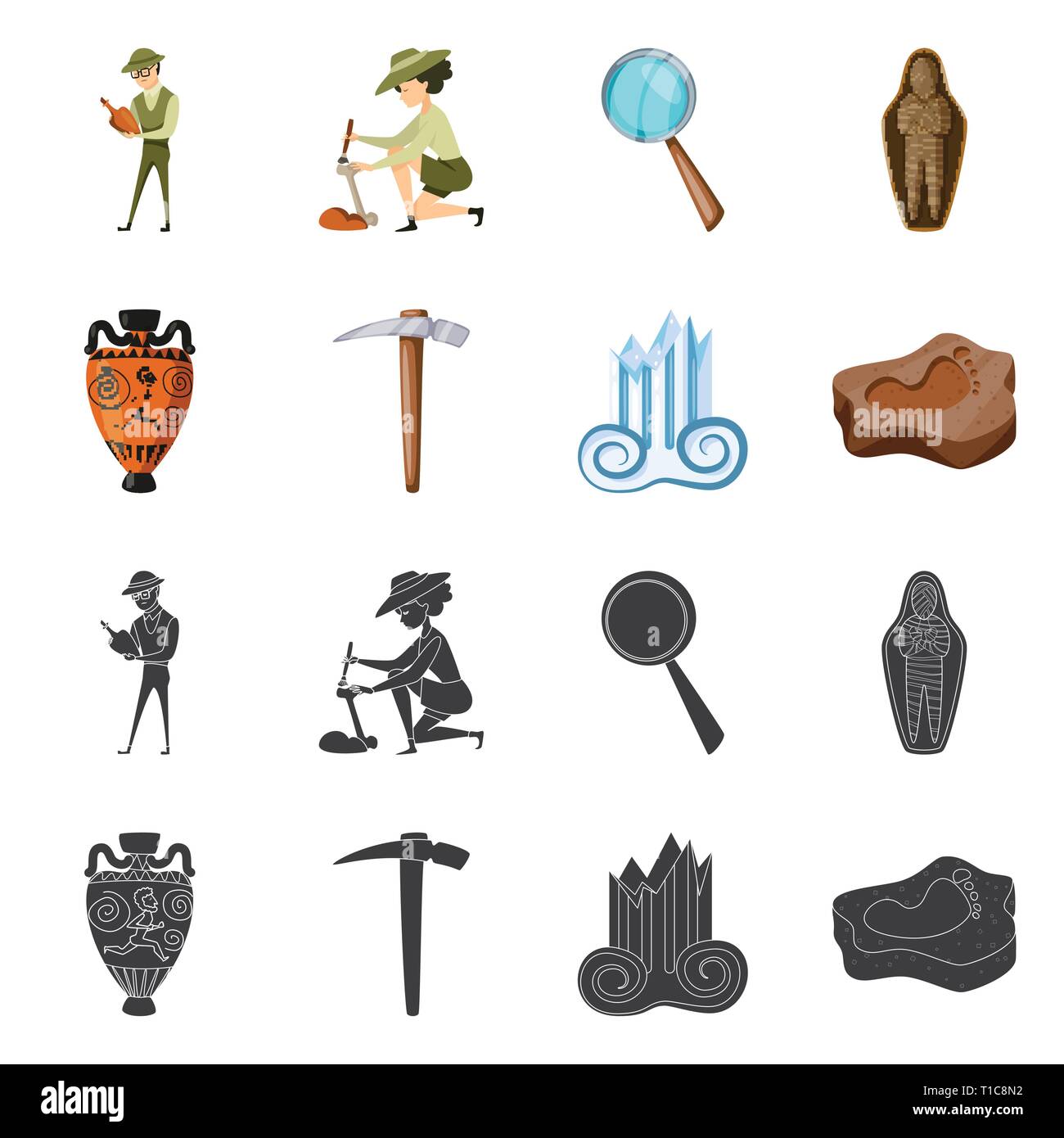 archaeologist,lens,mummy,amphora,pickaxe,architecture,rock,human,girl ...
