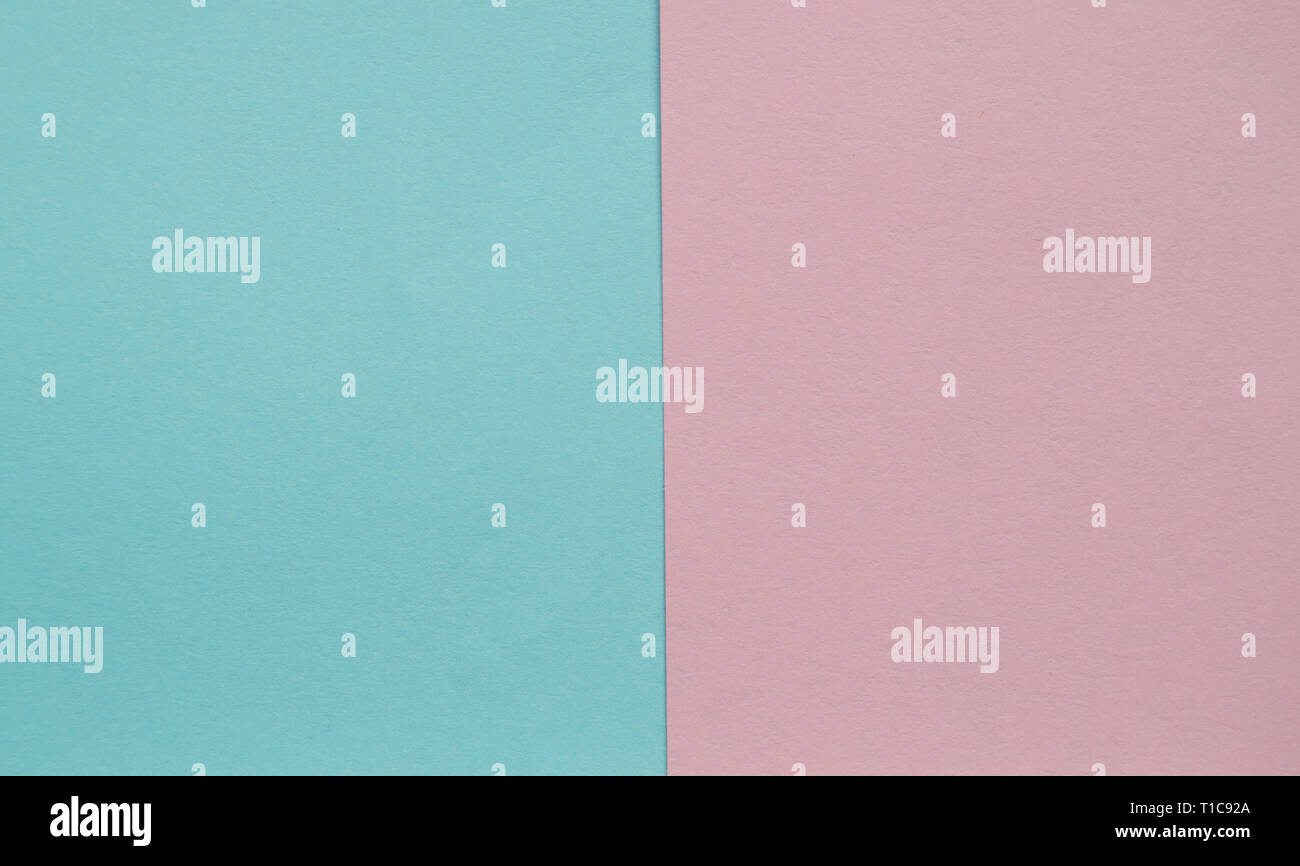 Blue and pink pastel color paper geometric flat lay two backgrounds ...
