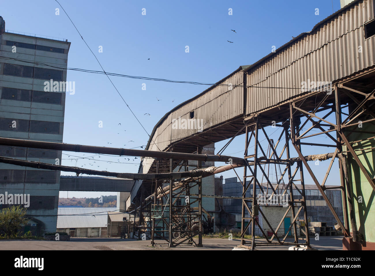 The territory of the old plant. Buildings for food storage and ...