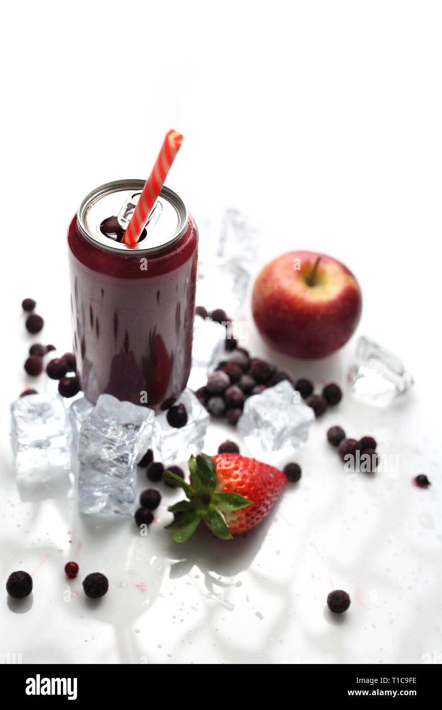 Fruit cocktail, refreshing healthy juice diet. Cold drink Stock Photo ...