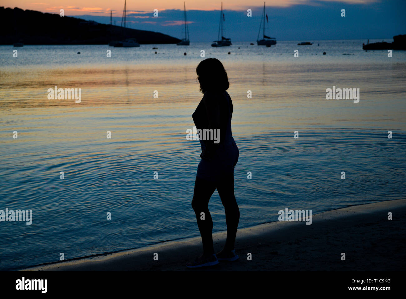 Woman sunset ibiza hi-res stock photography and images - Alamy