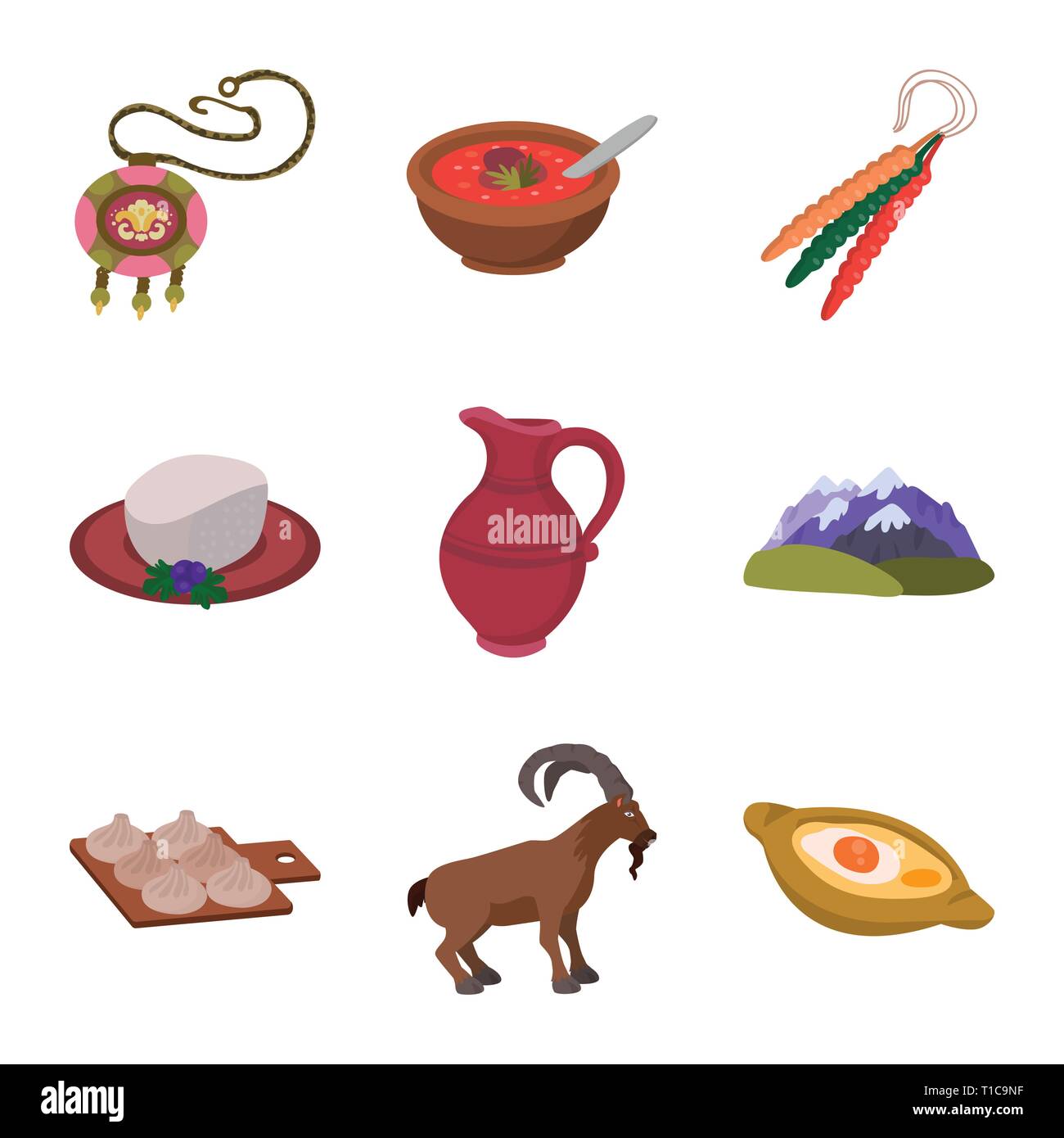 Vector design of Caucasus and traditions logo. Collection of Caucasus ...