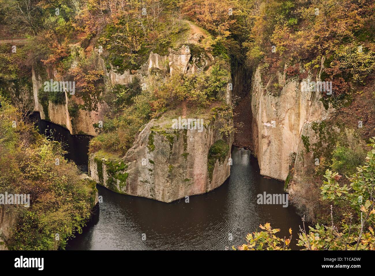 Lake between cliffs Stock Photo - Alamy