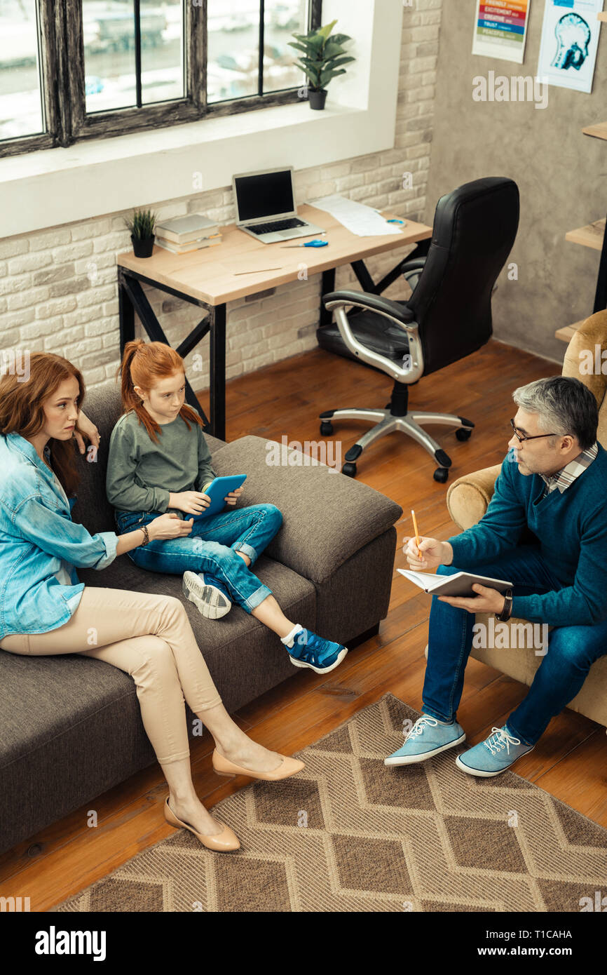 Top view of a nice smart man speaking Stock Photo - Alamy