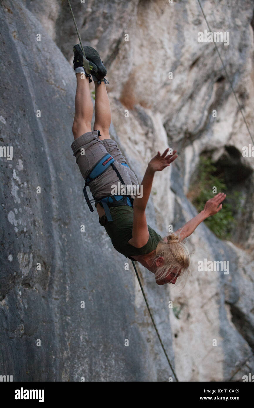 aerial dancer on rope Stock Photo - Alamy