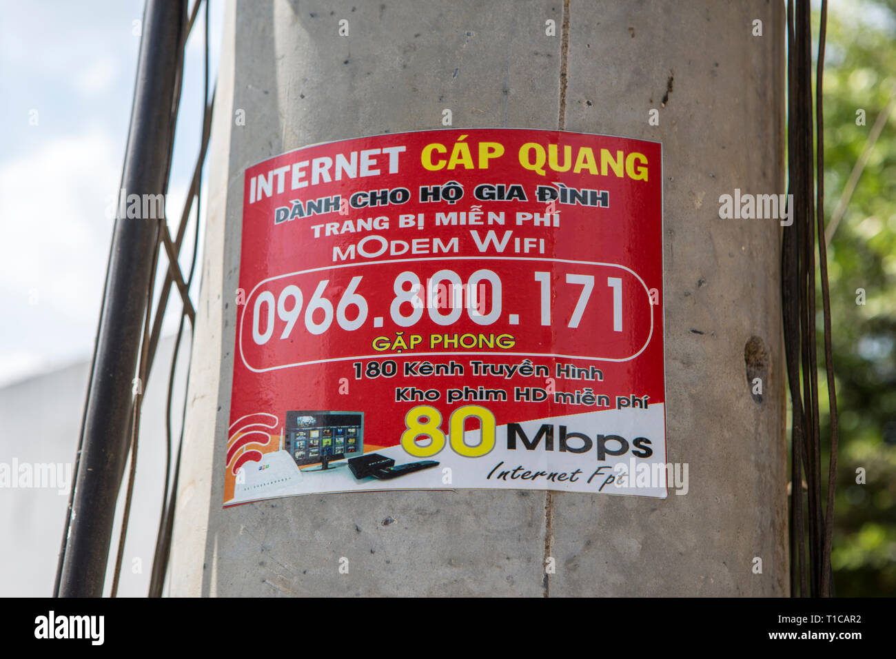 Advertisement for WiFi in Vietnam Stock Photo - Alamy